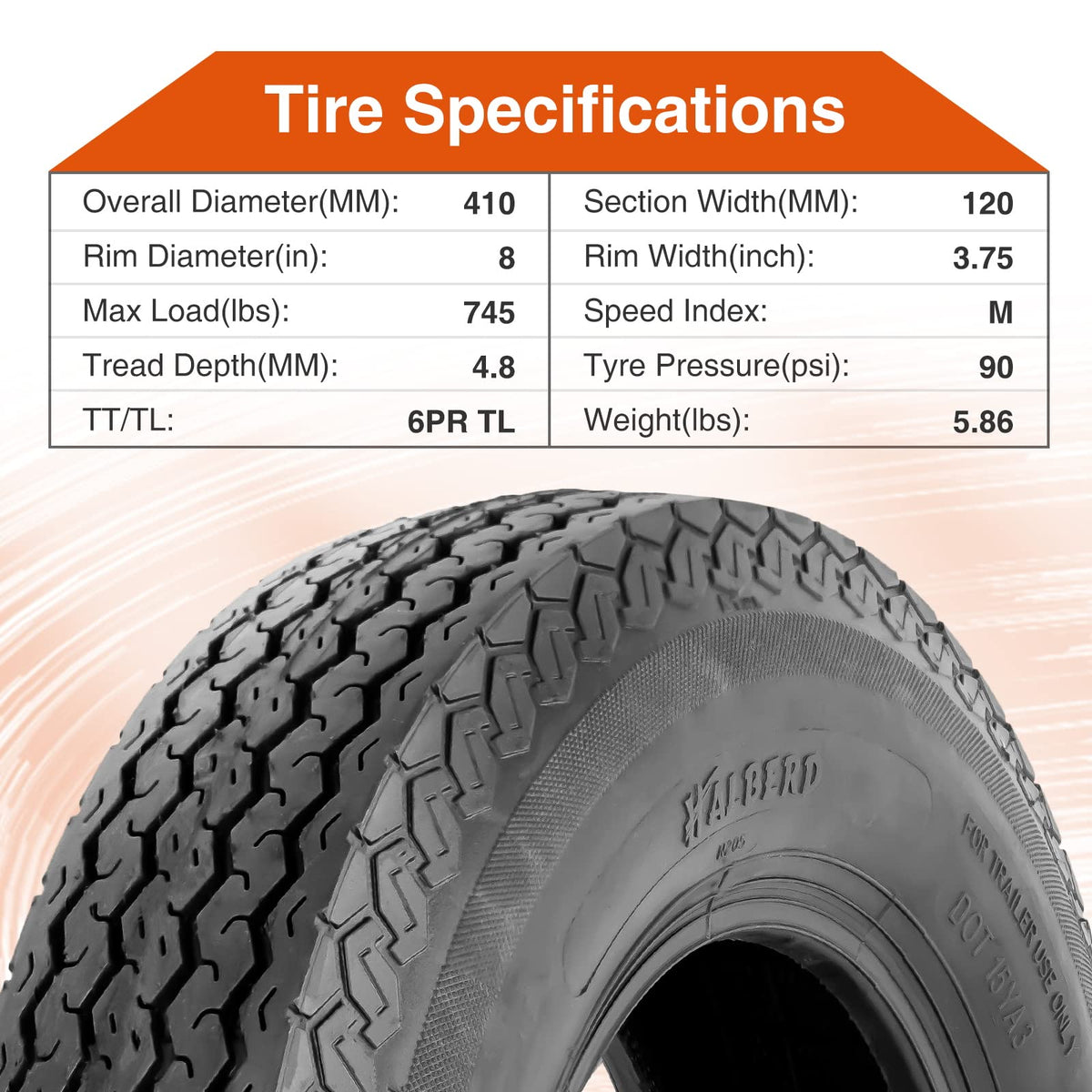 Halberd ‎P819 4.80-8 Trailer Tires – HalberdTire
